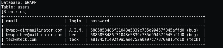 Sql Injection Login Formuser · Teckk2